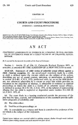 "Concerning Admissibilty in Evidence in a Criminal or Civil Proceeding ...